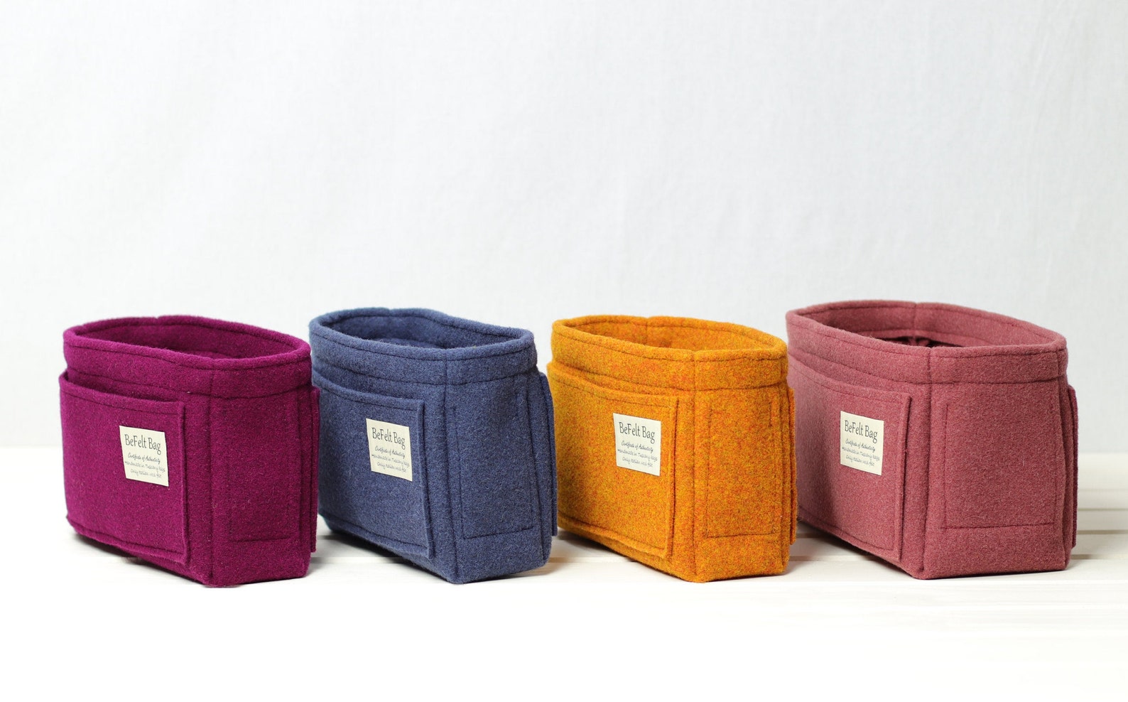 Light Blue Felt Bag Insert Handmade in Italy Wool Organizer - Etsy