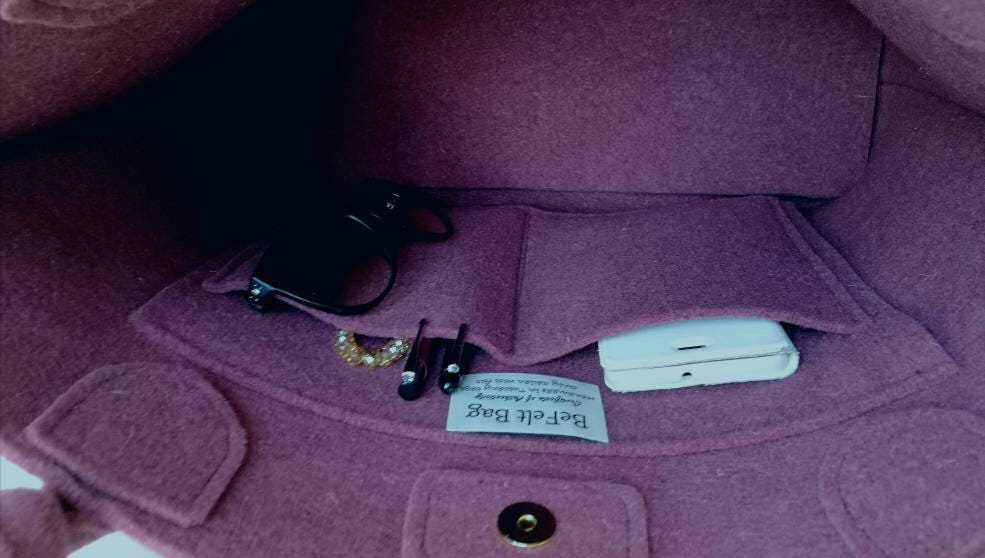 Casual Elegant Violet Bag Felt Bag Wool Bag Hand Bag - Etsy