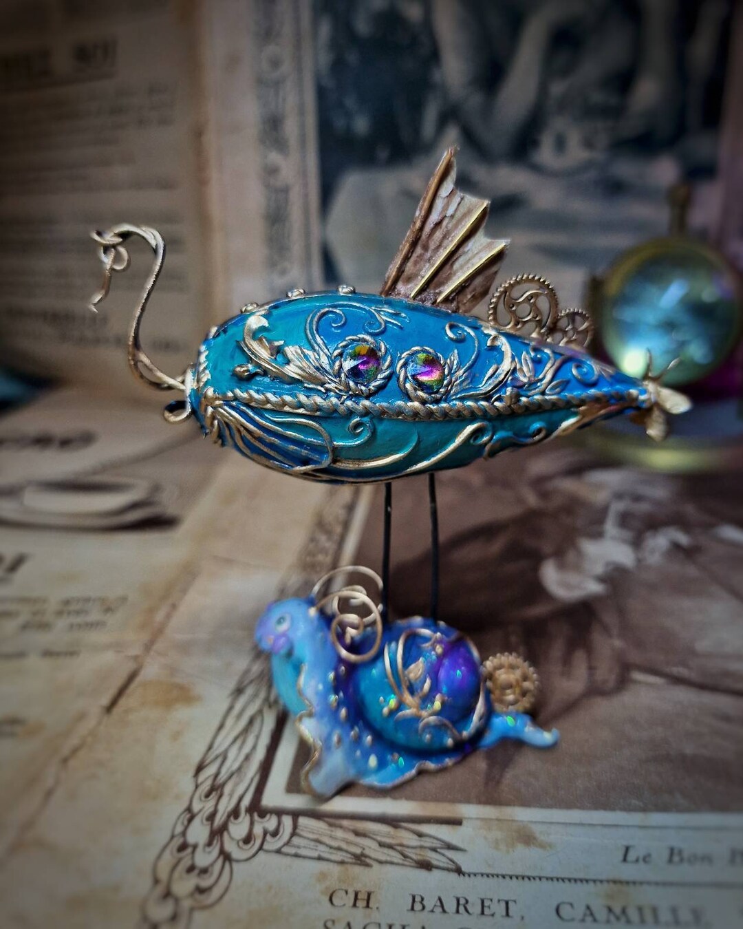 Fantasy Whimsical Critter Creature Snail Airship Orrery Handmade - Etsy