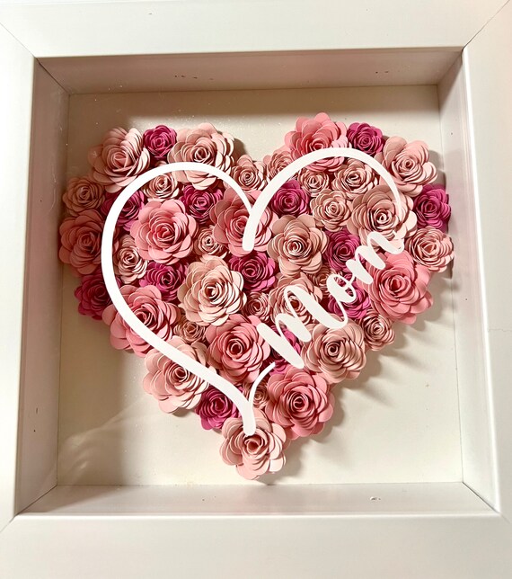 Pink Roses Heart Frame