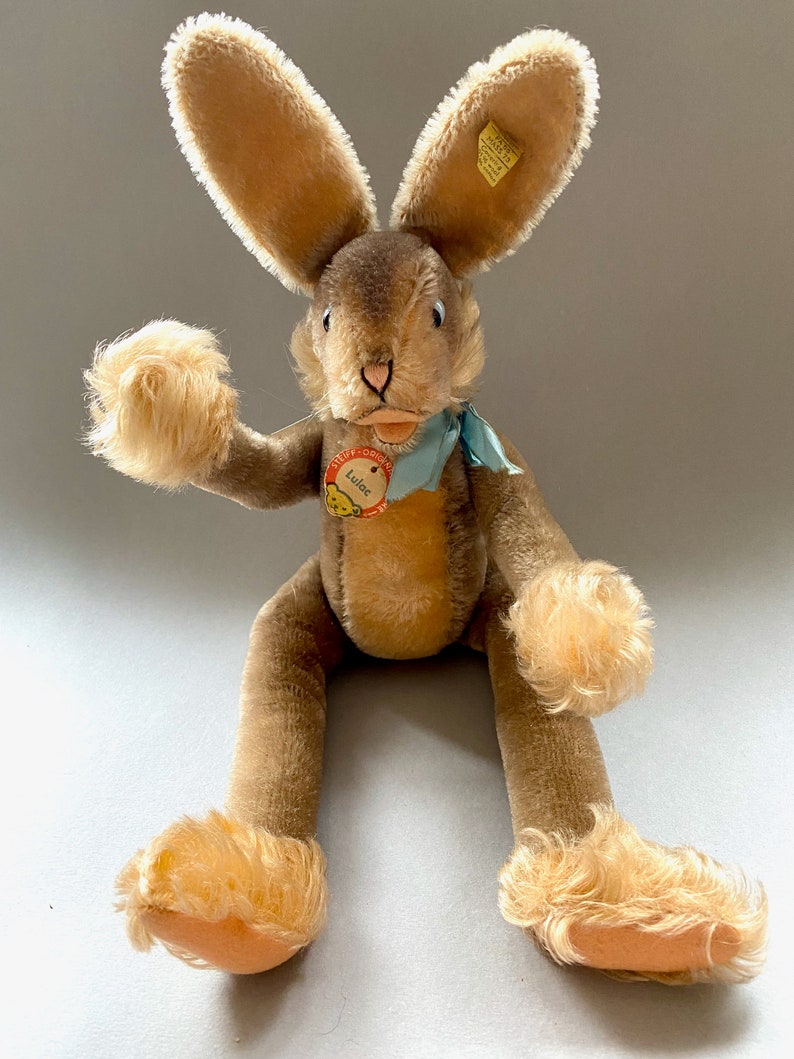 23/09 STEIFF LULAC RABBIT, Button in Ear, Mohair Rabbit, Original Tab ...