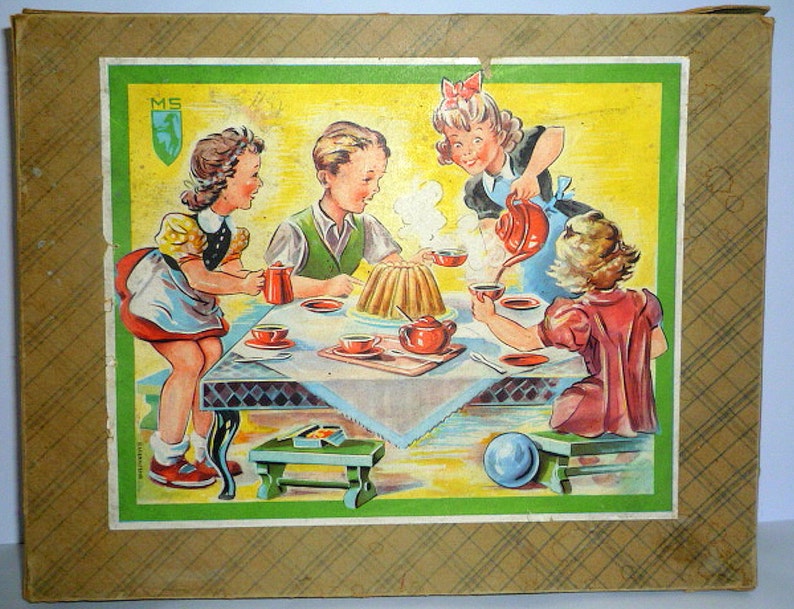 U.S. ZONE GERMANY VINTAGE Tin Toy Tea Set in Original Box, Michael ...