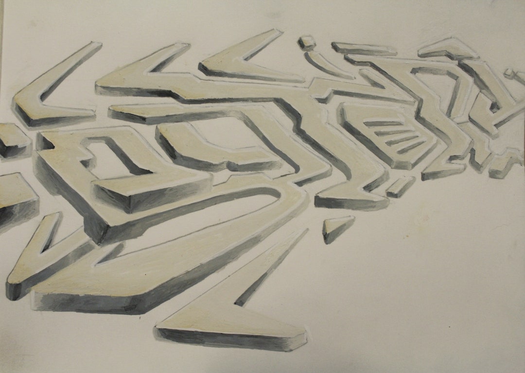 Subletech SATOR1 Framed Letter Study/graffiti Drawing - Etsy