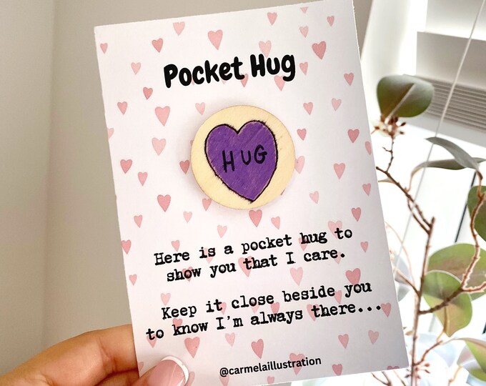 Pocket Hug Purple Heart, Sending Hugs, Thinking of You Gift, Friendship ...