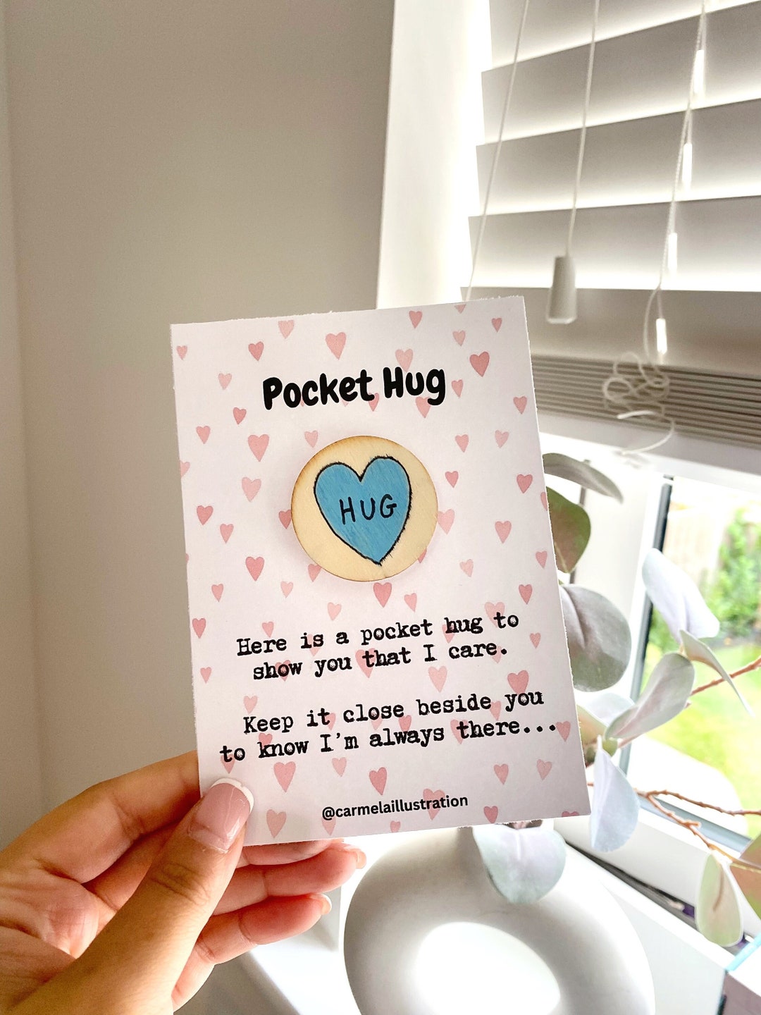 Pocket Hug Blue Heart, Sending Hugs, Thinking of You Gift, Friendship ...