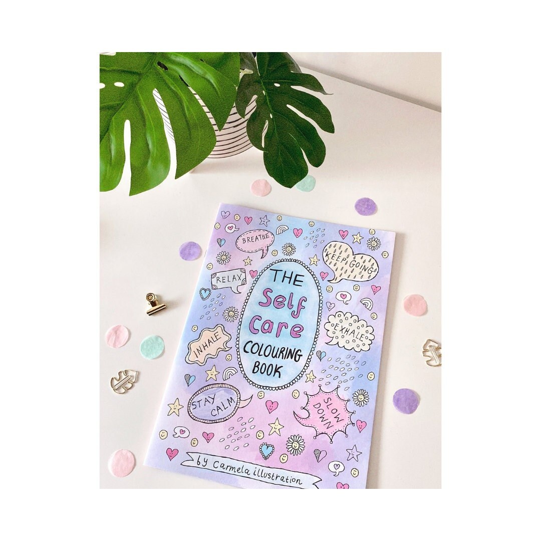 Self Care Colouring Book, Positive Colouring Book, Adult Colouring Book ...