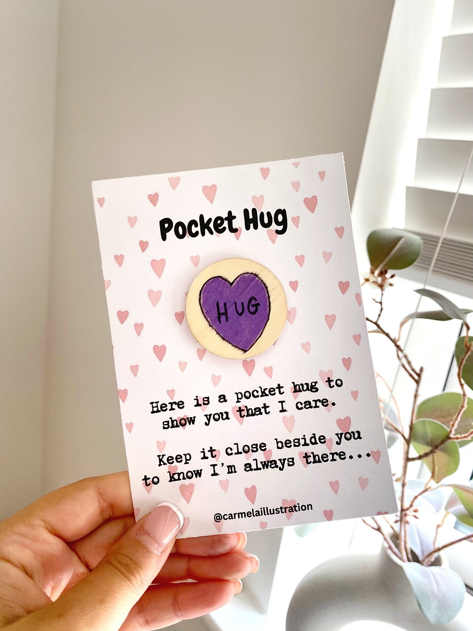 Pocket Hug Blue Heart, Sending Hugs, Thinking of You Gift, Friendship ...
