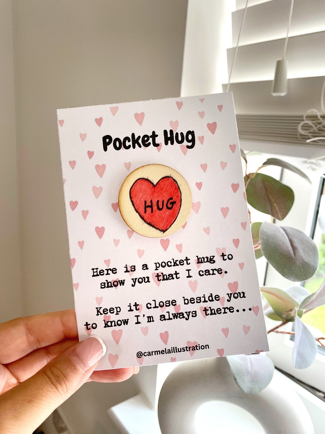 Pocket Hug Blue Heart, Sending Hugs, Thinking of You Gift, Friendship ...