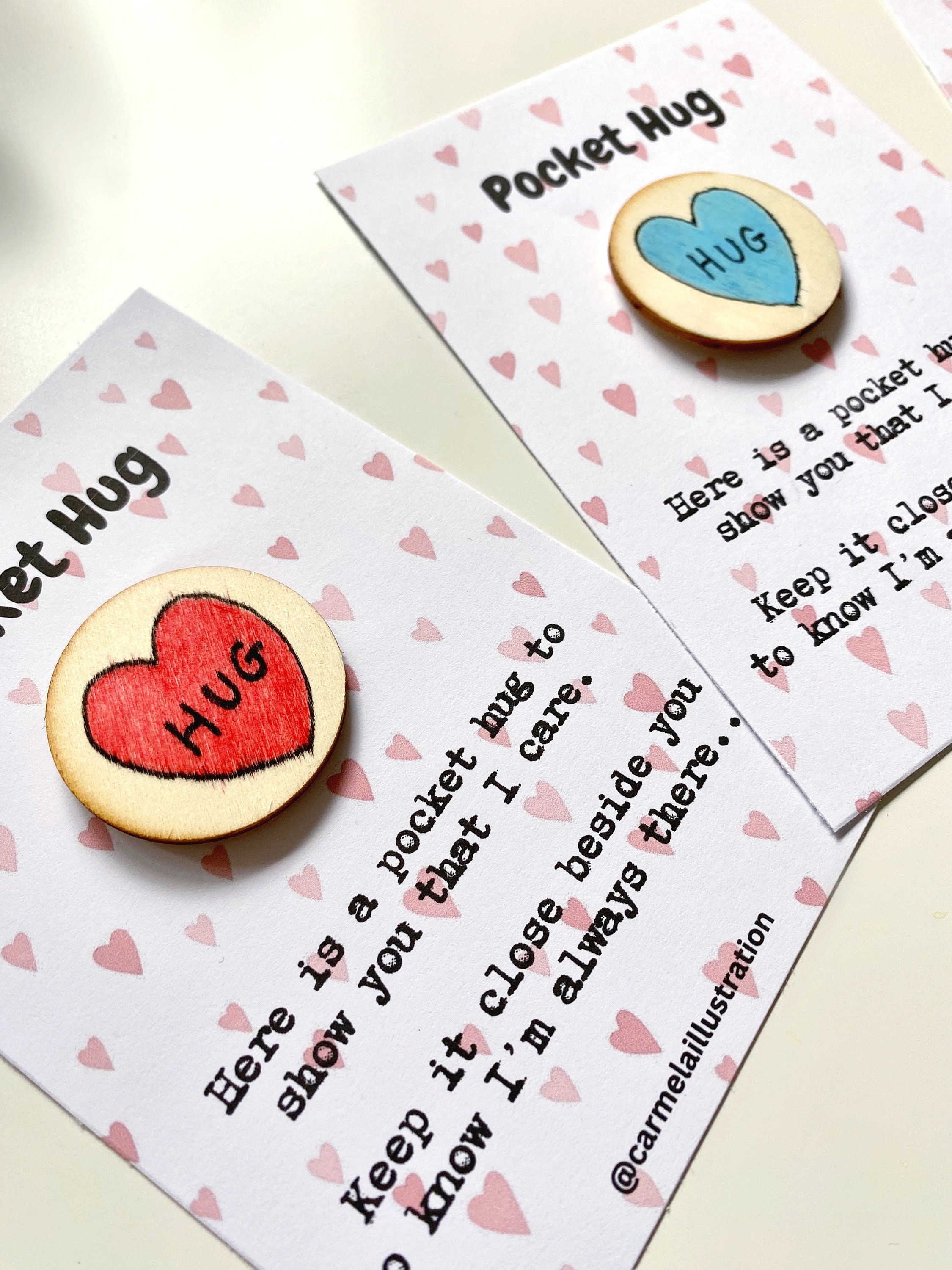 Pocket Hug Blue Heart, Sending Hugs, Thinking of You Gift, Friendship ...