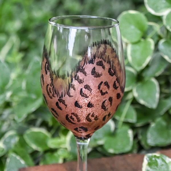 Cheetah Print Wine Glass - Etsy