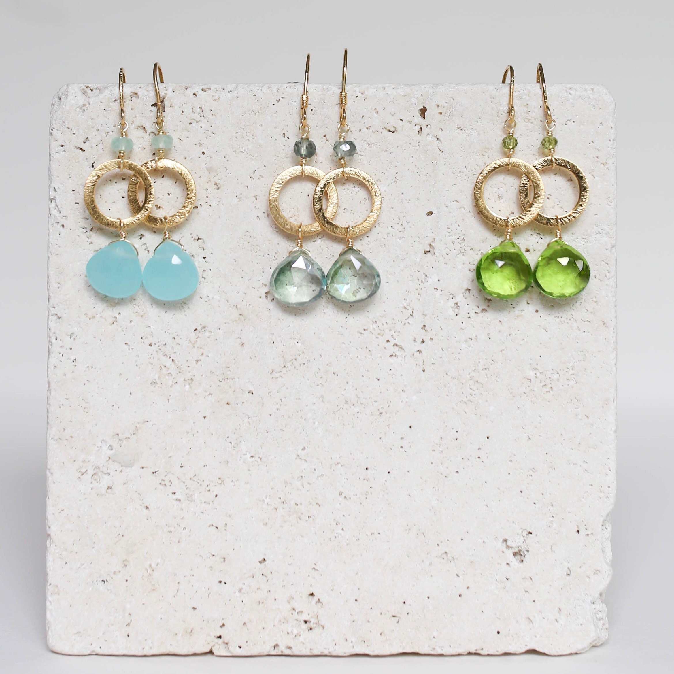 Small Gemstone Earrings Bridesmaid Gift for Her Blue - Etsy
