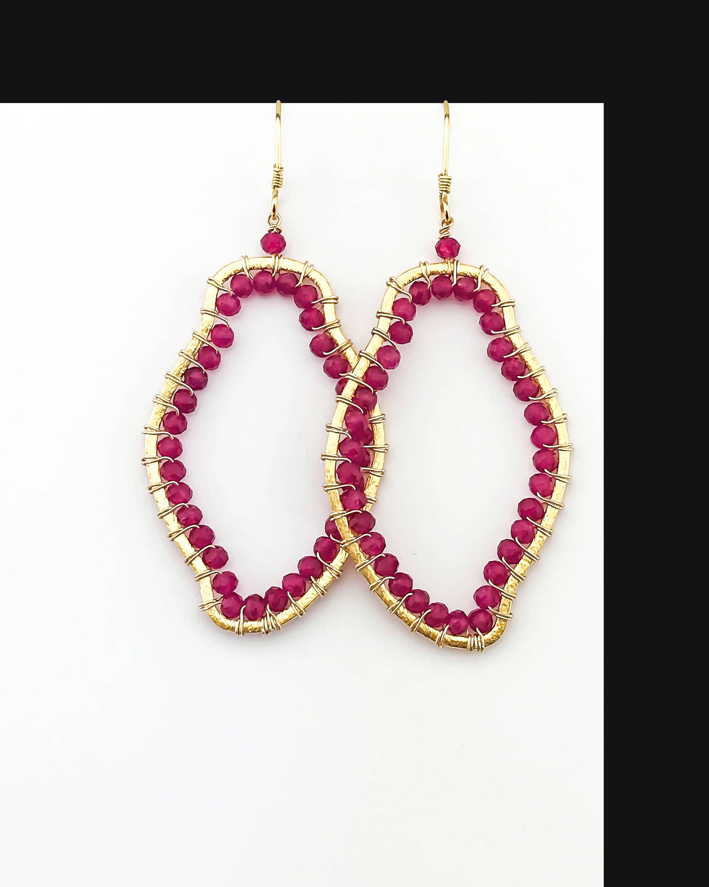 Ruby Quartz Statement Earrings Birthday Gifts for Her - Etsy