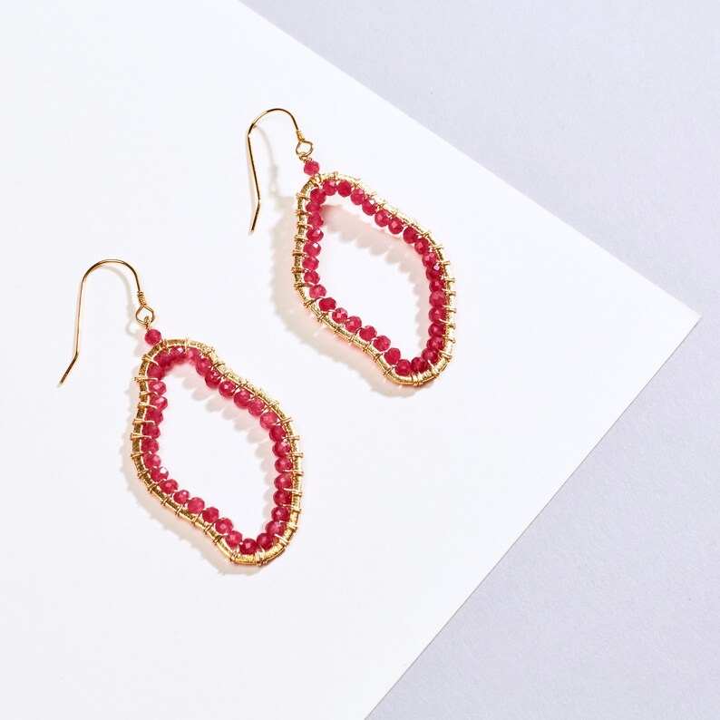 Ruby Quartz Statement Earrings Birthday Gifts for Her - Etsy