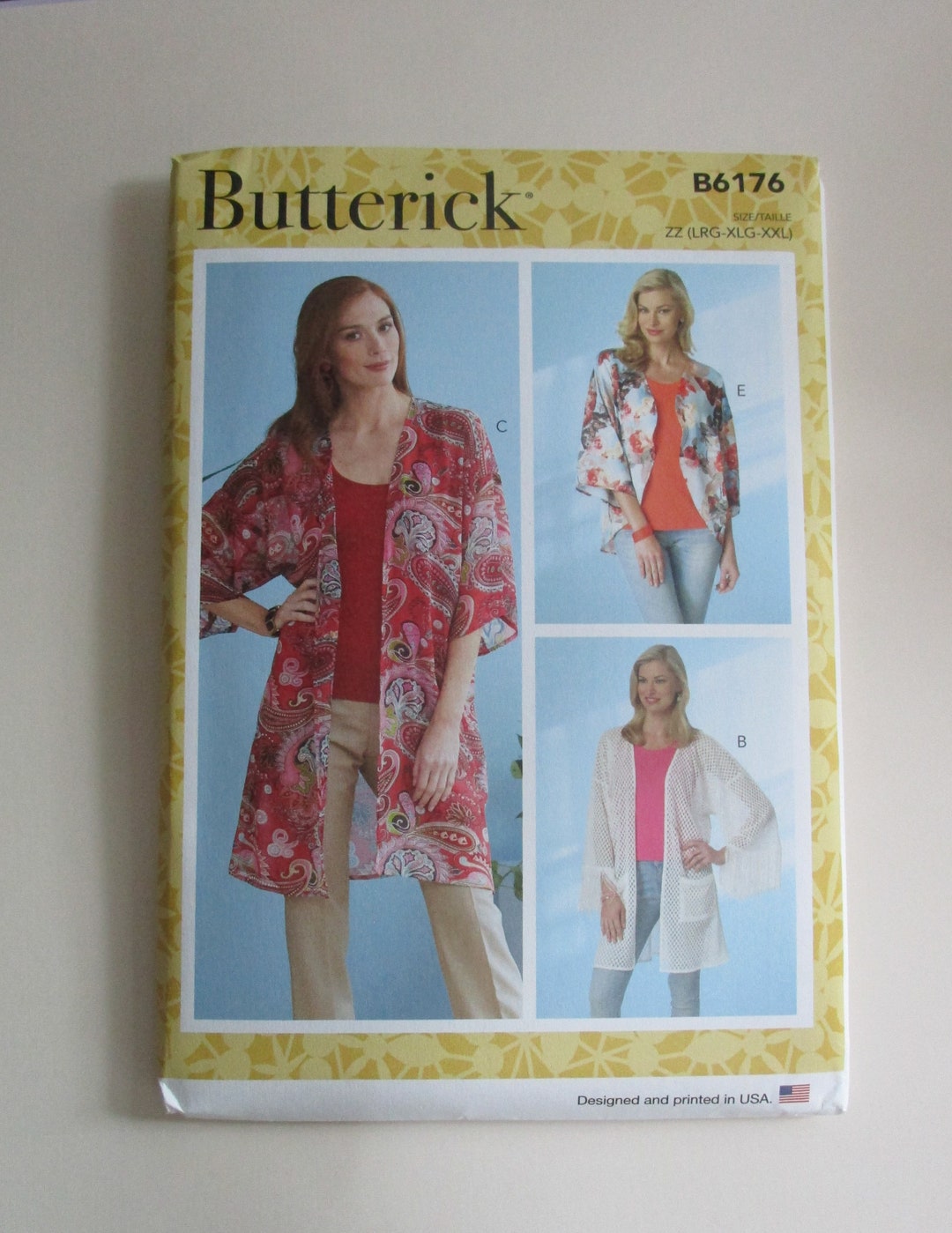 Sewing Pattern Jacket Butterick B6176 Size L,XL,XXL Misses' Uncut ...