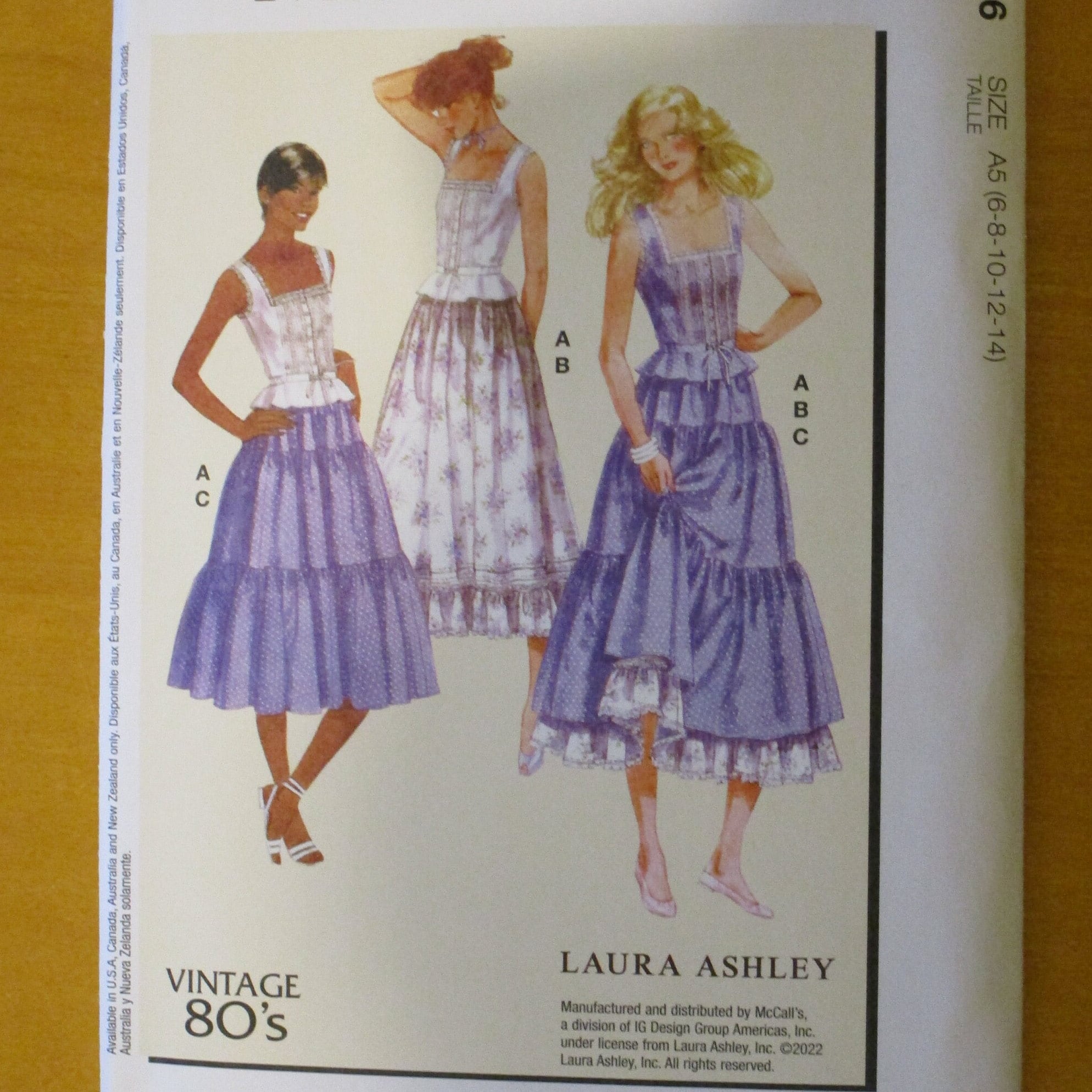 Sewing Pattern Laura Ashley Top,skirt Uncut Pattern Size 6-14 Mccall's ...