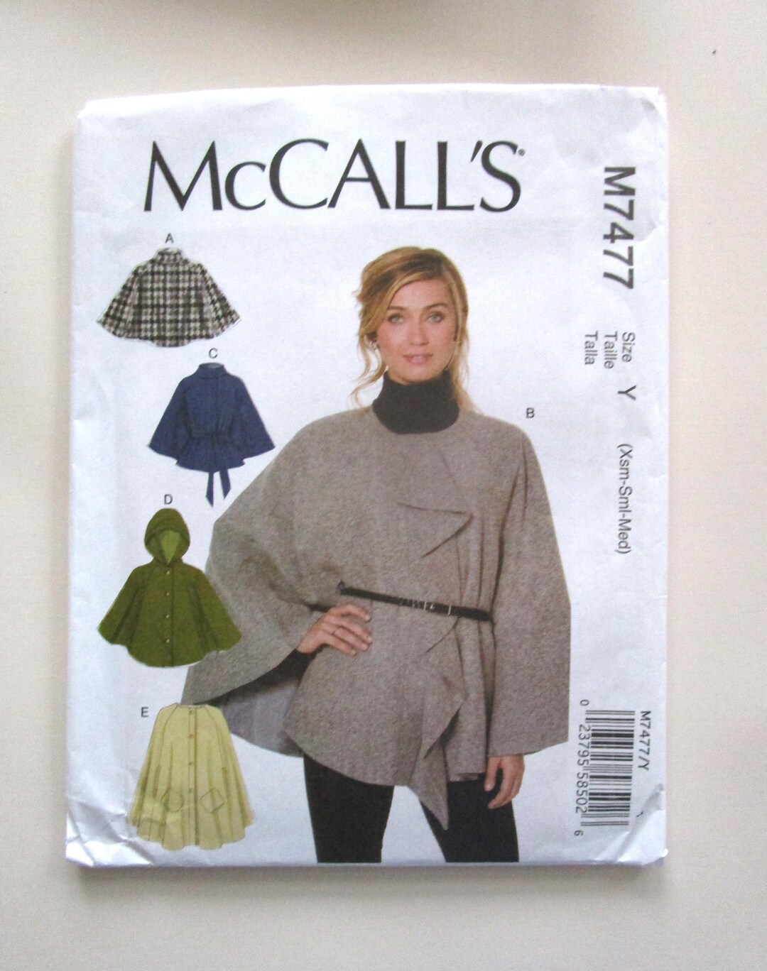 Sewing Pattern Capes Sizes XS,S,M Mccall's M7477 Uncut Pattern Short ...