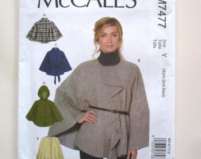 Sewing Pattern Capes Sizes XS,S,M Mccall's M7477 Uncut Pattern Short ...
