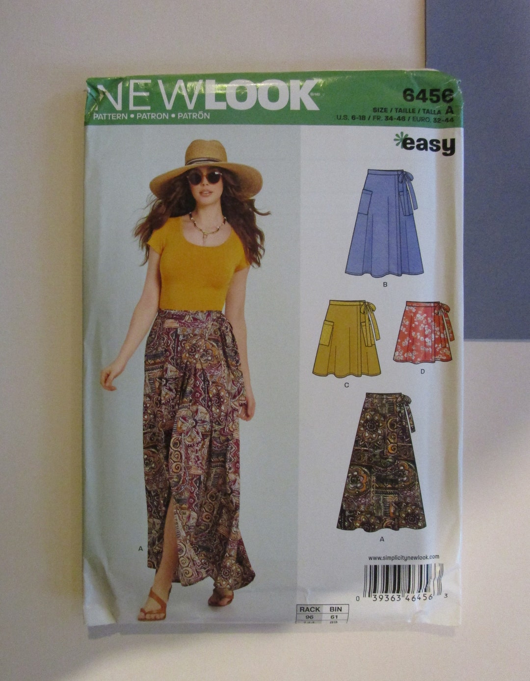 Wrap Skirt SEWING Pattern UNCUT New Look 6456 Misses Sz 6-18 Maxi Skirt ...
