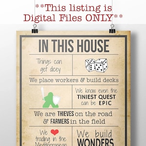 Printable Custom Vintage Style Board Game Wall Art~personalized Table ...