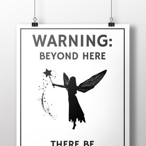 Fairies Warning Sign~beyond Here There Be Fairies Canvas~renaissance ...
