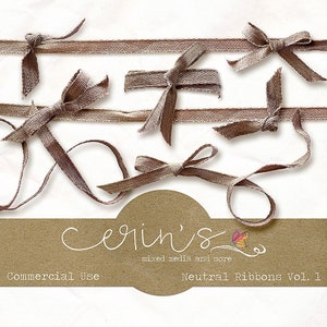 Neutral Ribbons Vol.1digital Ribbon Packdigital Scrapbooking | Etsy