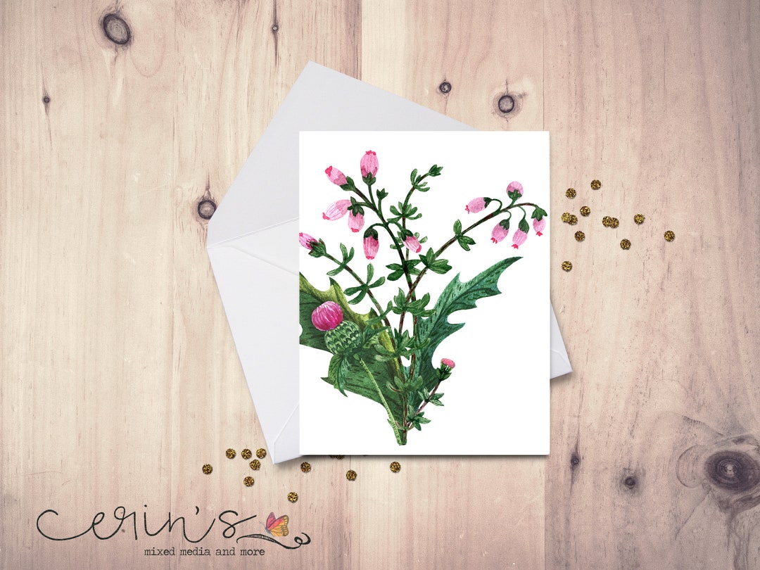 Thistle Blooms Cards~watercolor Floral Note Cards~recycled Flower Note ...
