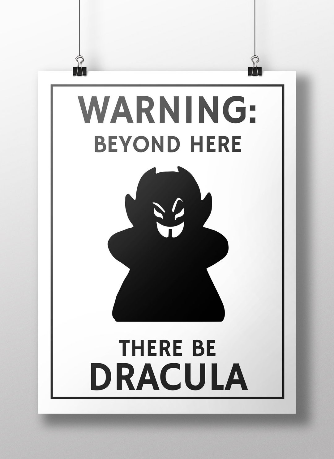 Dracula Warning Sign~there Be Dracula Poster~beyond Here Wall Decor ...