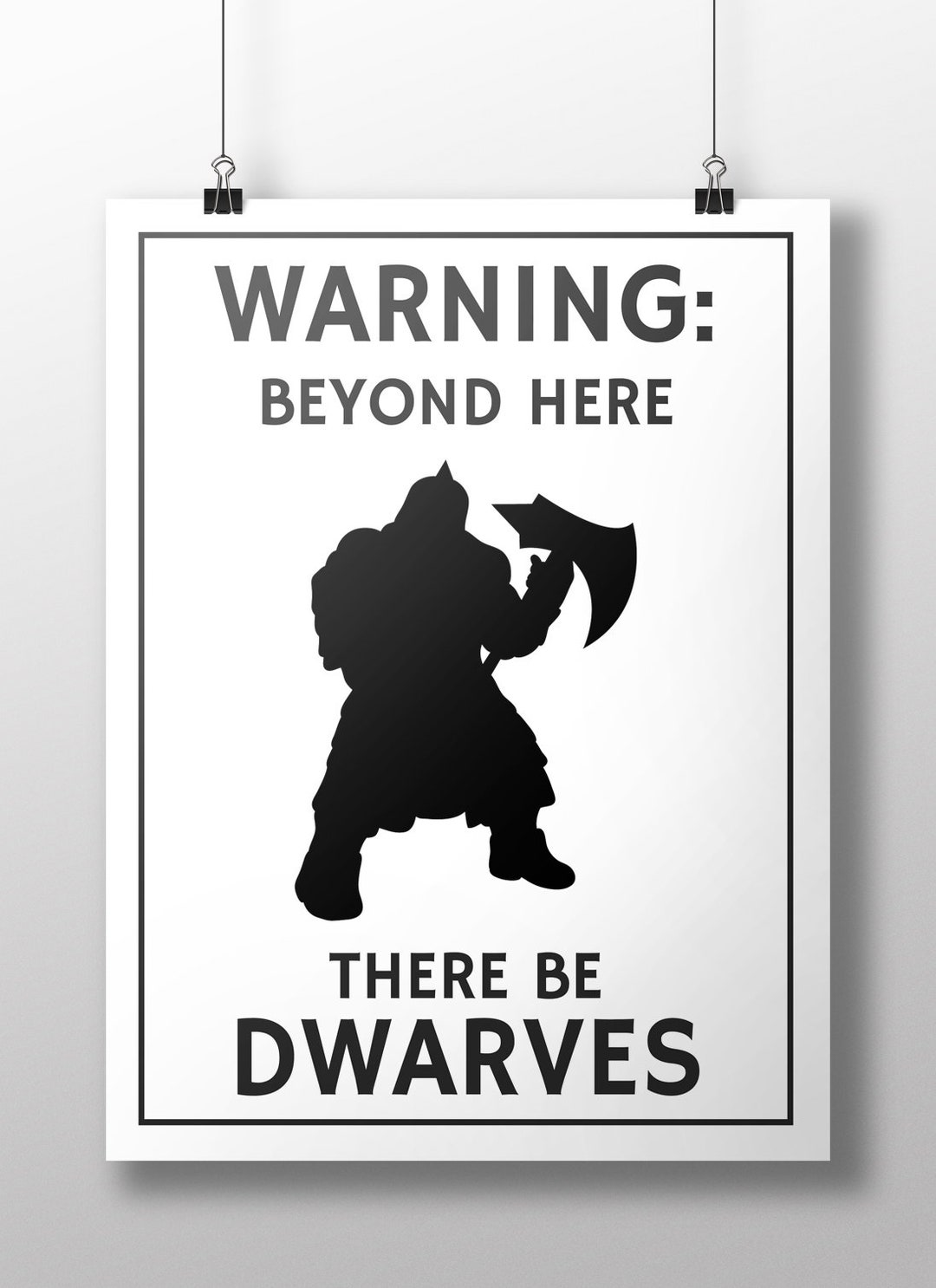 Dwarves Warning Sign~there Be Dwarves Poster~beyond Here Wall Decor ...
