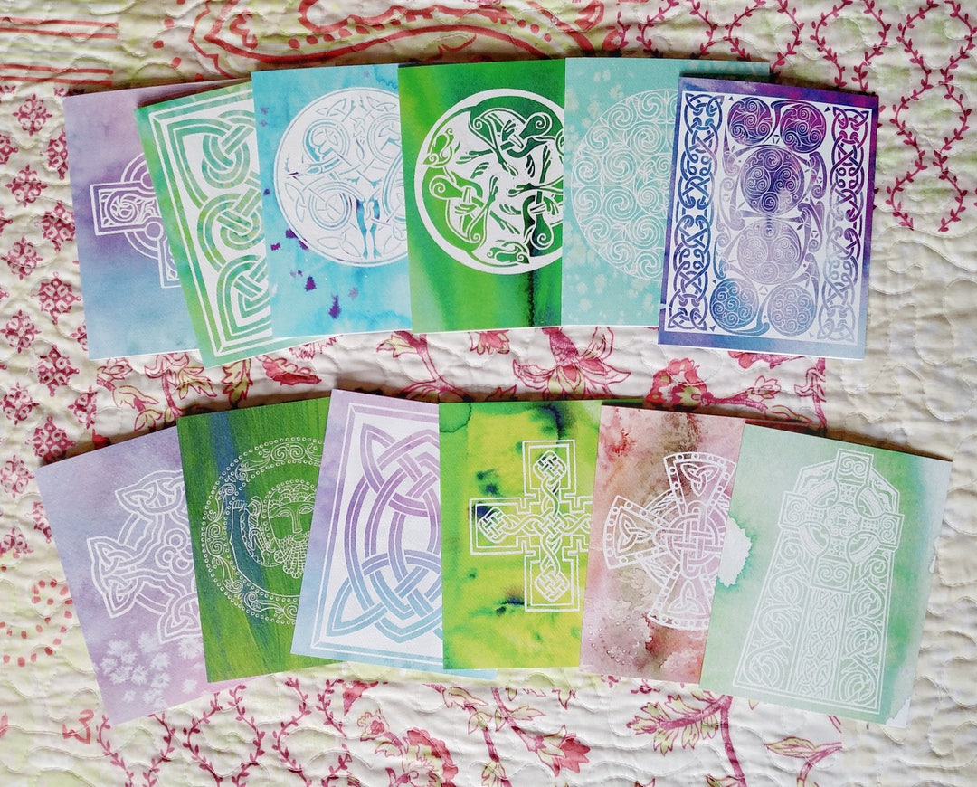 Celtic Watercolor Card Set~celtic Note Card~blank Greeting Card Set ...
