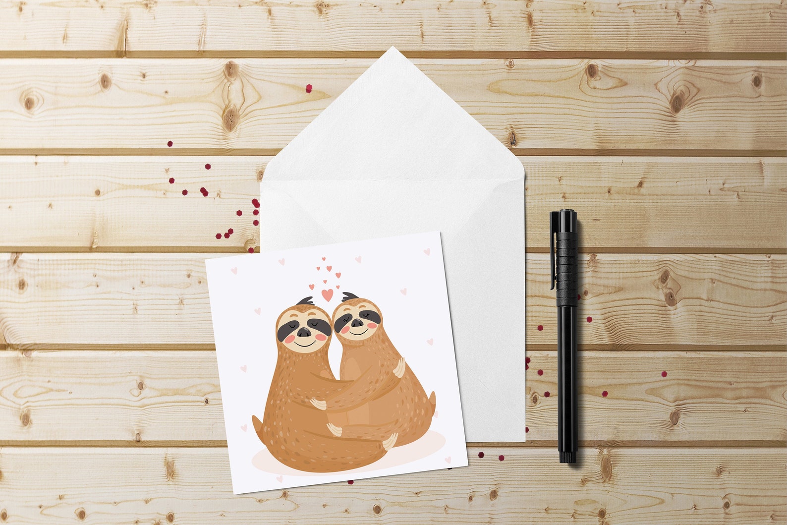 Sloth Love Card~illustrated Sloth Couple Anniversary Card~valentine's ...