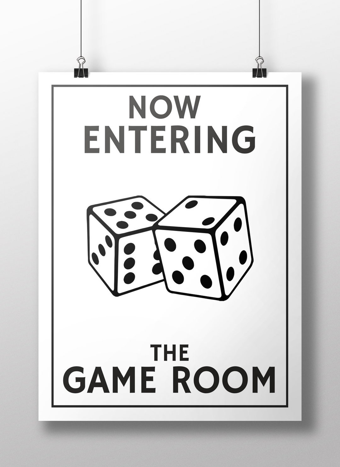 Dice Game Room Warning Sign~d6 Now Entering the Game Room Poster~board ...