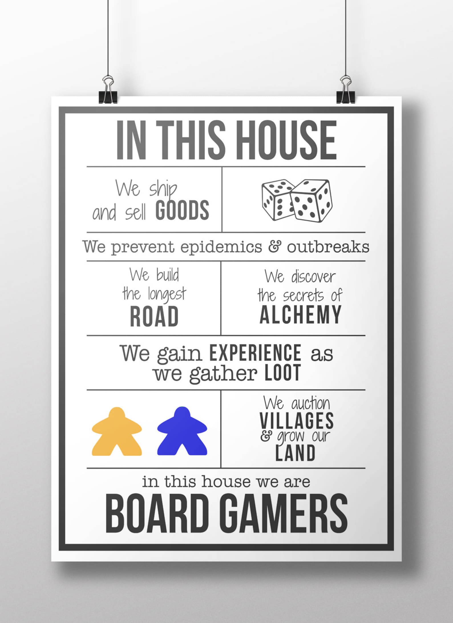 Custom Board Game Wall Artpersonalized Table Top Game Art - Etsy