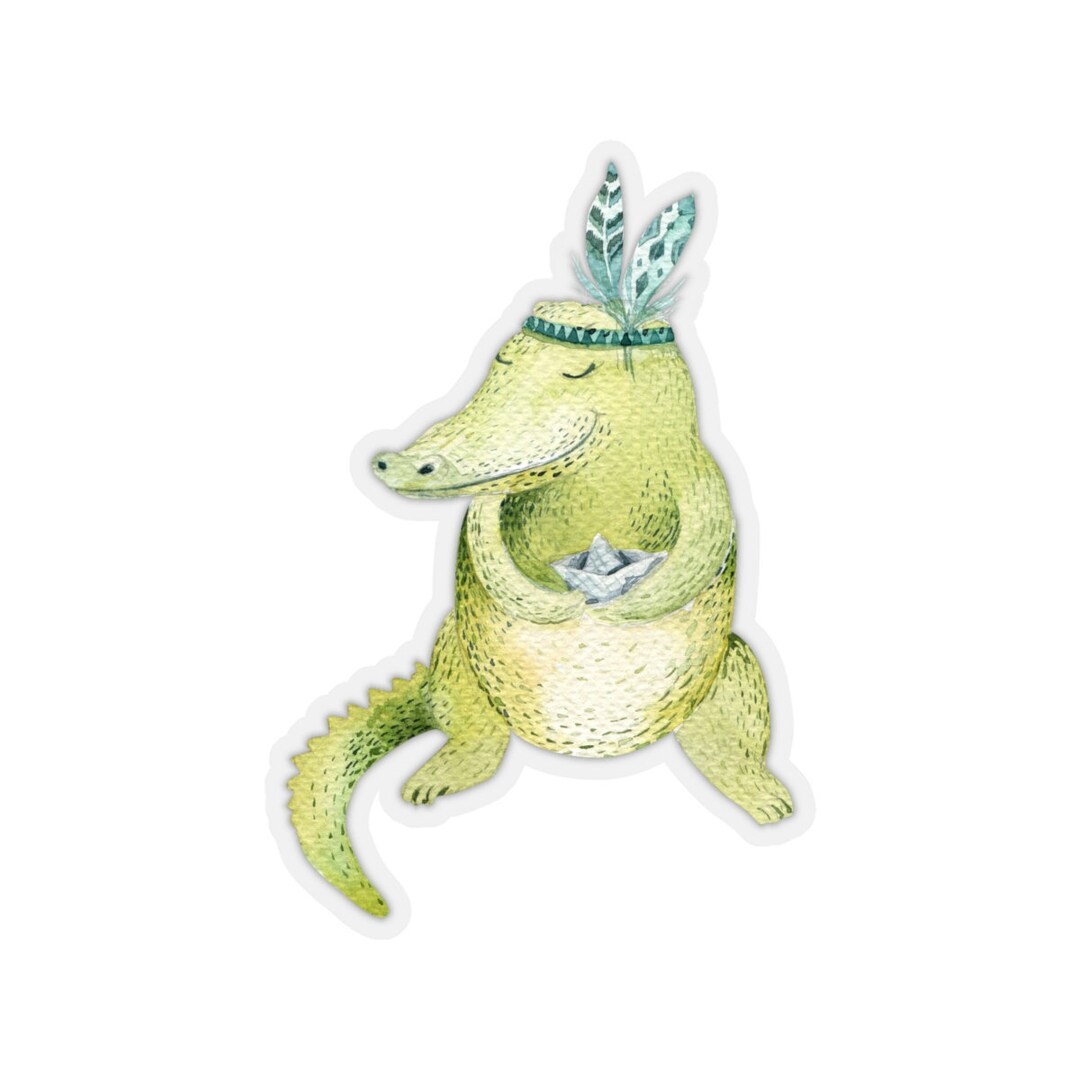 Boho Alligator Sticker~watercolor Kiss Cut Decal~nursery Kids Room Room ...