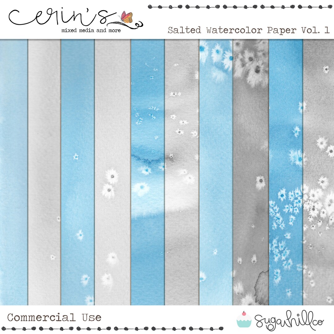 Digital Commmercial Use Watercolor Textures and Papers~hand Painted ...