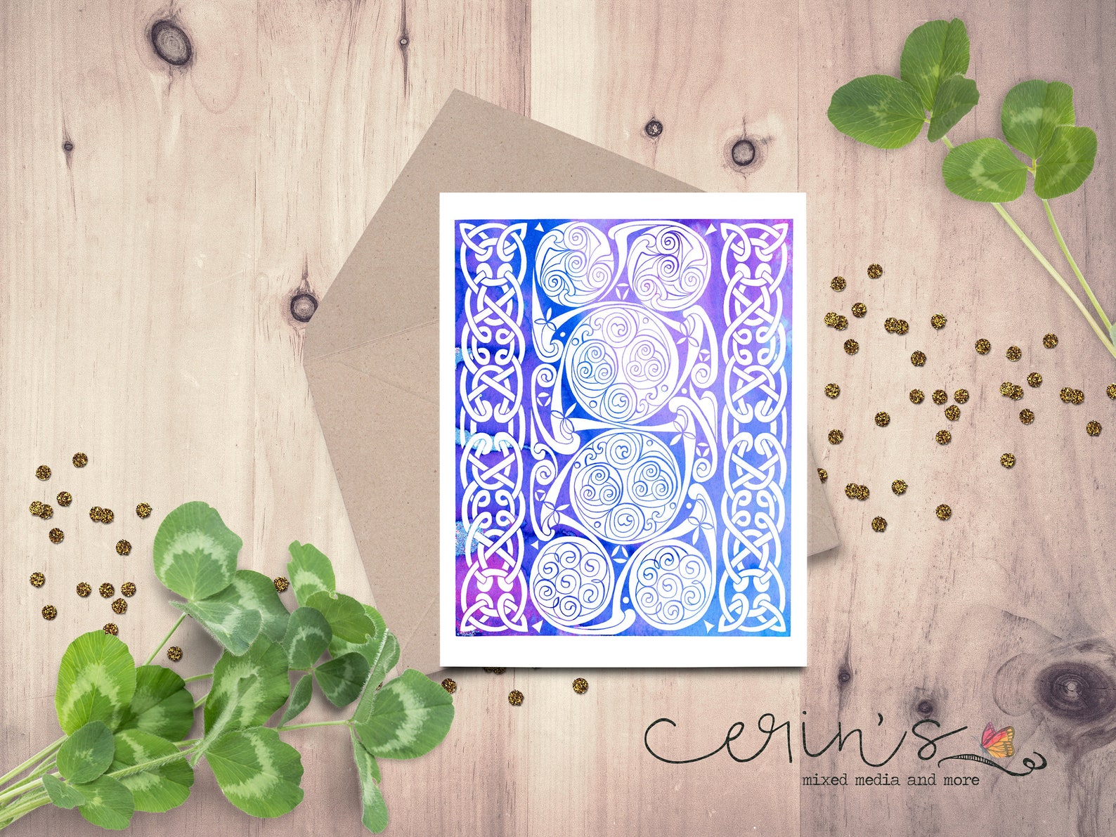 Celtic Note Card SetBlank Greeting Card SetCeltic Watercolor | Etsy