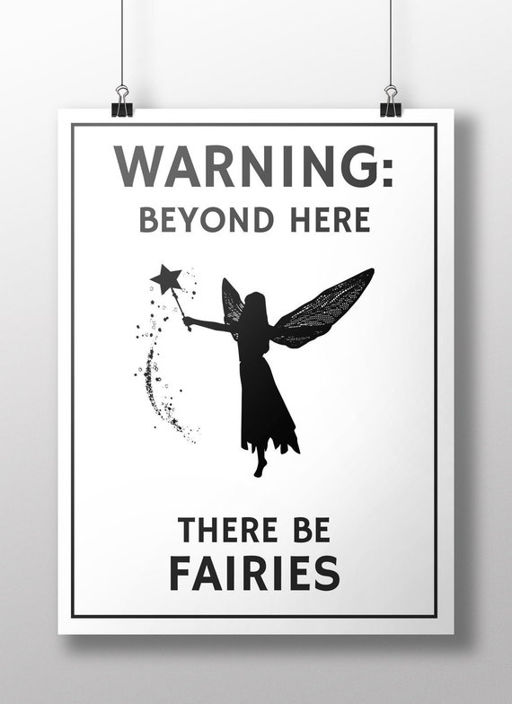 Fairies Warning Signbeyond Here There Be Fairies | Etsy