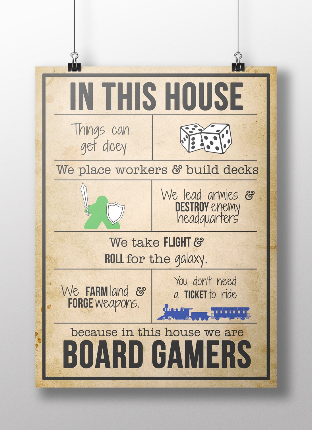 Printable Custom Vintage Style Board Game Wall Art~personalized Table ...