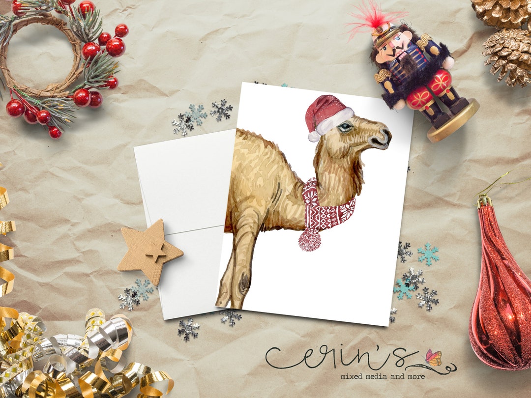 Santa Camel Card~holiday Camel Cards~farm Animal Greeting Cards ...