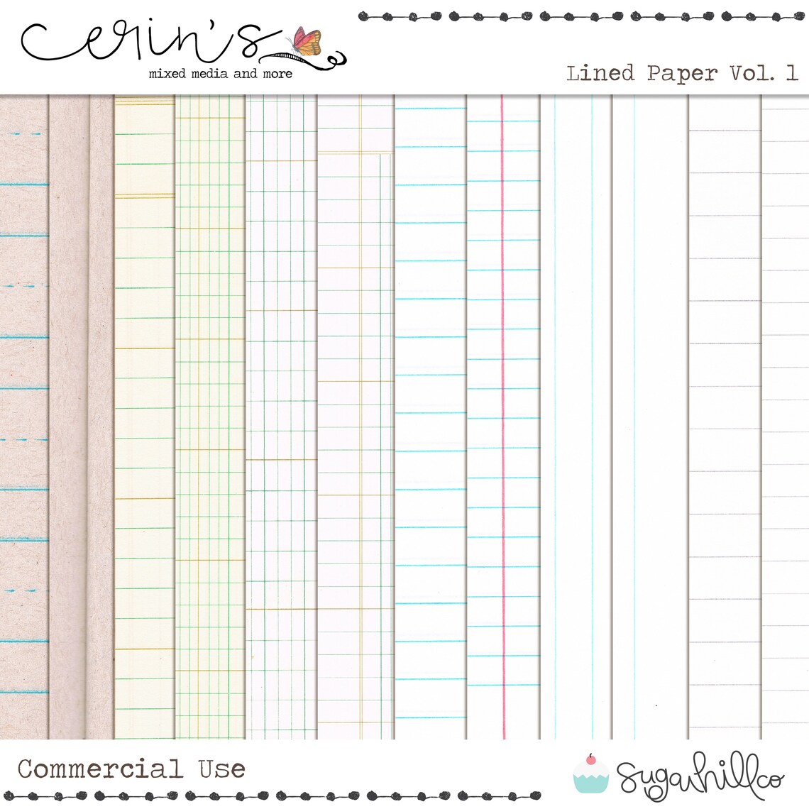 Digital Lined Paperdigital Notebook Paperdigital School - Etsy