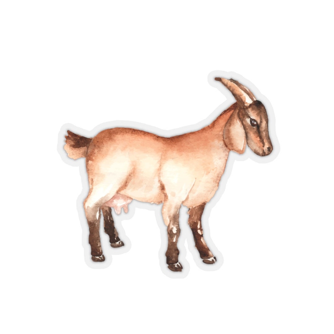 Nanny Goat Sticker~watercolor Kiss-cut Goat Laptop Decal~clear Back ...