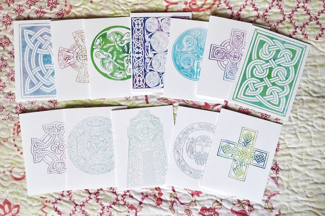 Celtic Note Card Set~blank Greeting Card Set~celtic Watercolor Card ...