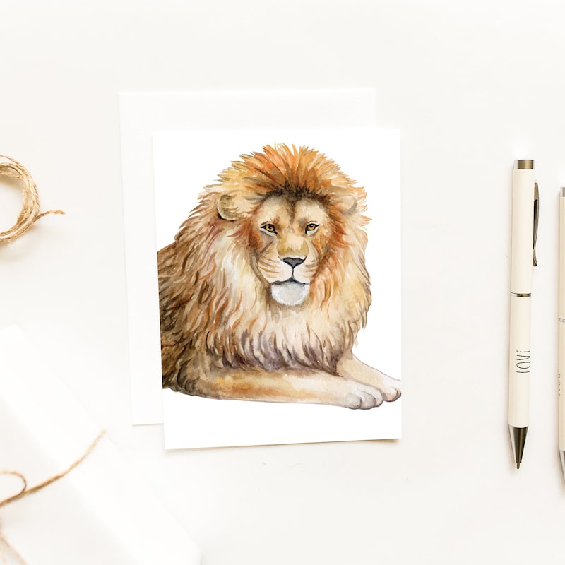 Lion Greeting Card - Etsy