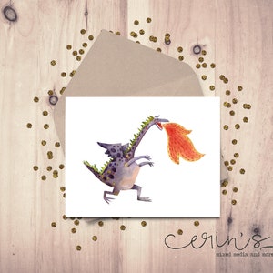 Watercolor Dragon Note Card~fantasy Story Blank Greeting Card~not so ...