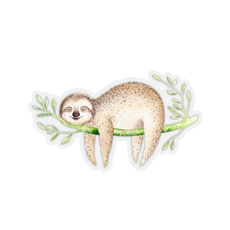 Watercolor Sloth StickerSleepy Sloth Kiss-Cut DecalSloth | Etsy