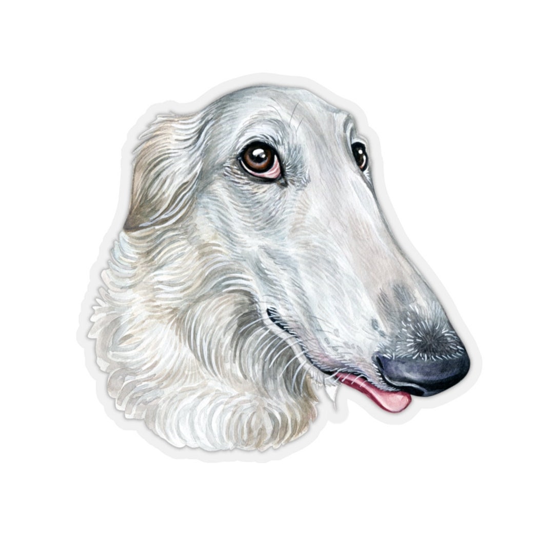 Borzoi Sticker~Russian Wolfhound Decal~Hand Drawn Dogs Kiss-Cut Decal ...