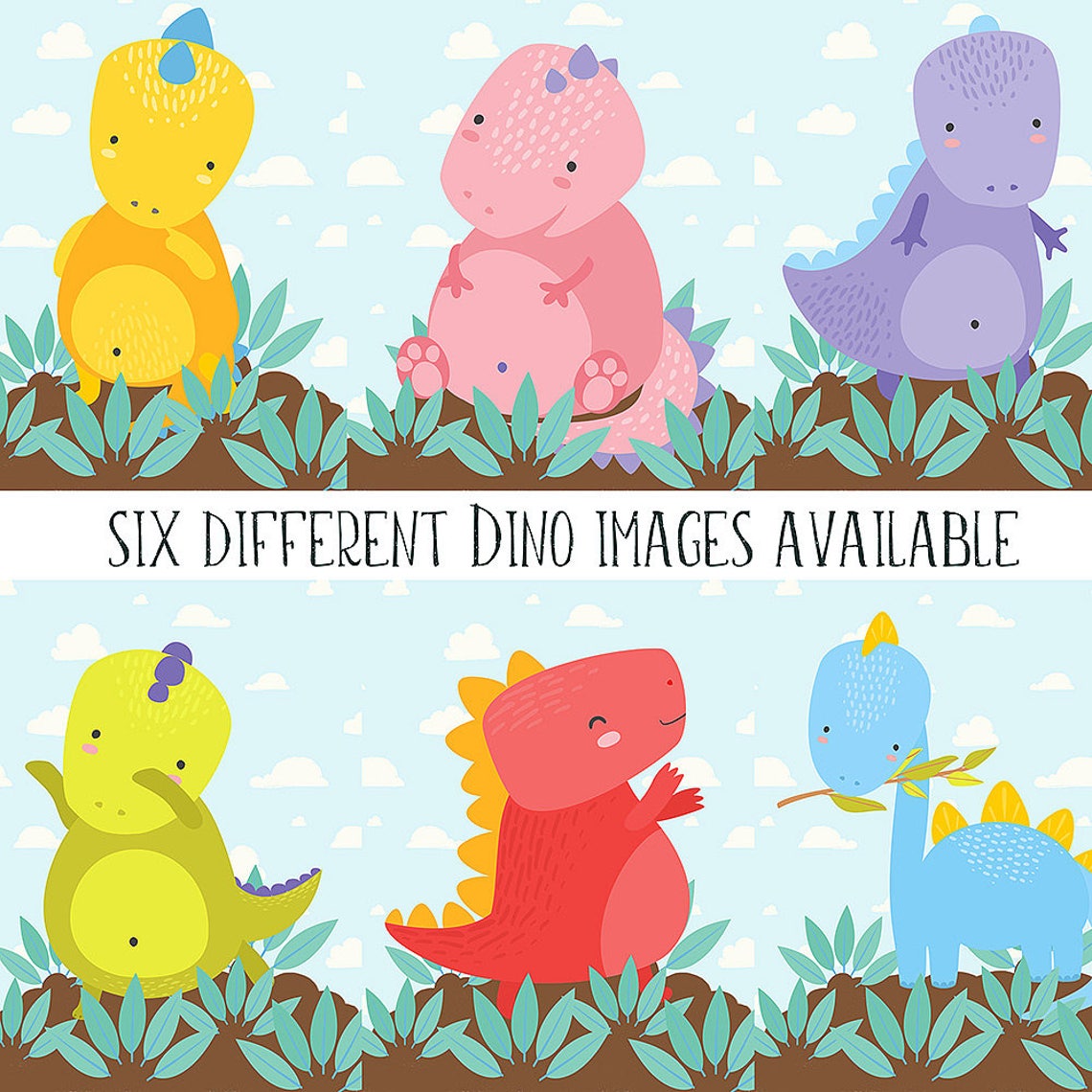 Dinosaur Note Card Set~blank Note Cards~birthday Invites~friendly ...