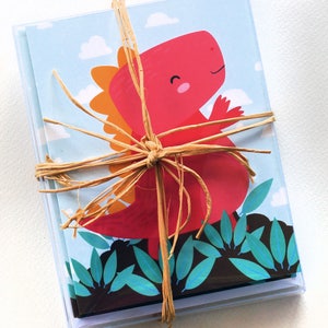 Dinosaur Note Card Set~blank Note Cards~birthday Invites~friendly ...