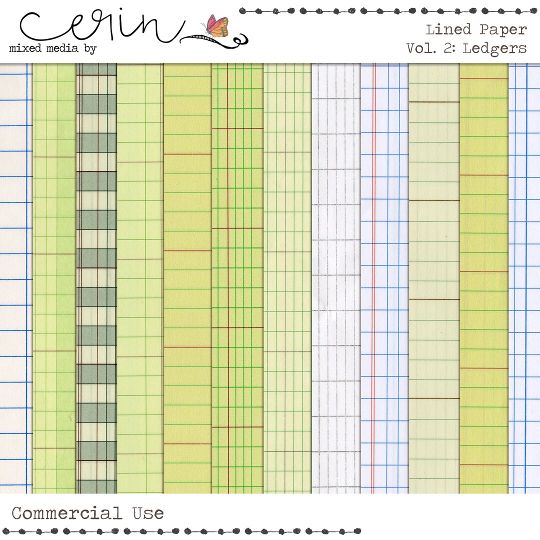 Digital Ledger Paper~multicolored Journaling Paper~lined School ...