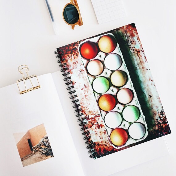 Watercolor Eggs Lined Spiral Notebookwestern Ruled | Etsy