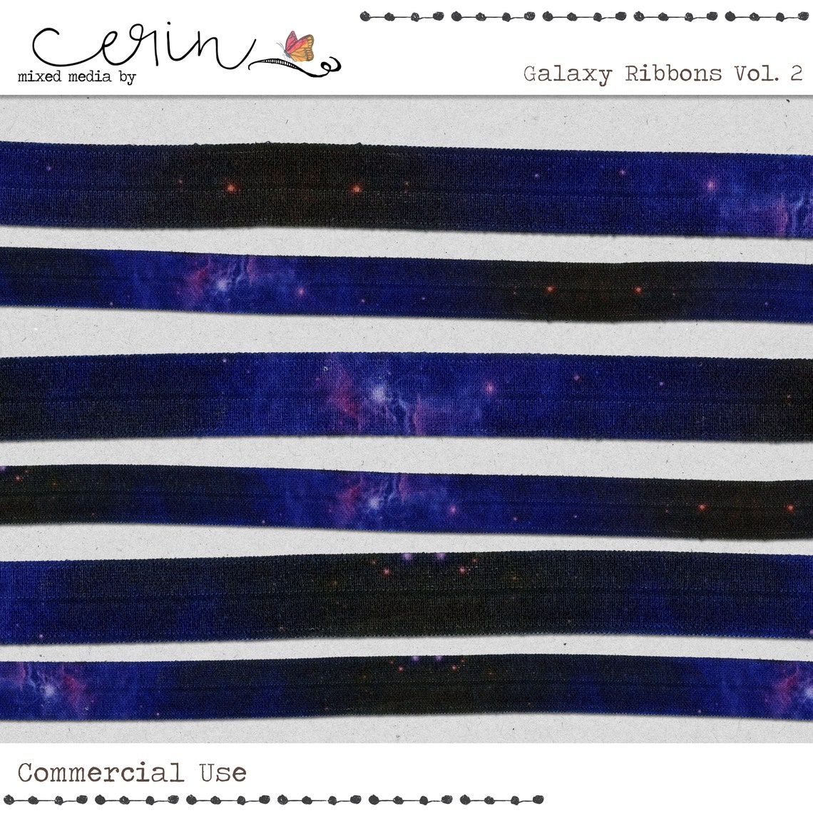 Digital Galaxy Ribbons Volume 2commercial Use Scrapbooking - Etsy